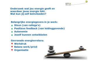Wat zijn belangrijke energiegevers- en nemers in je werk?
